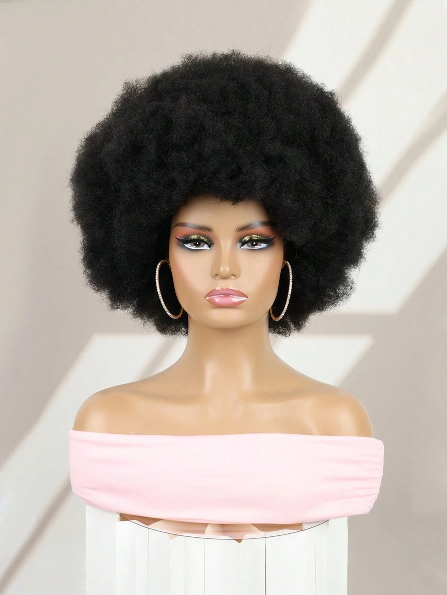 Afro Curly Wigs For Glueless Wear And Soft Black Afro Wigs Large Bouncy ...