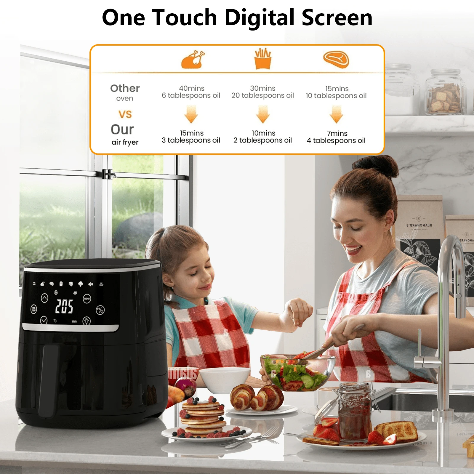 Air Fryer Oven 4.5L With Silicone Liner, Rapid Air Circulation And Oil ...