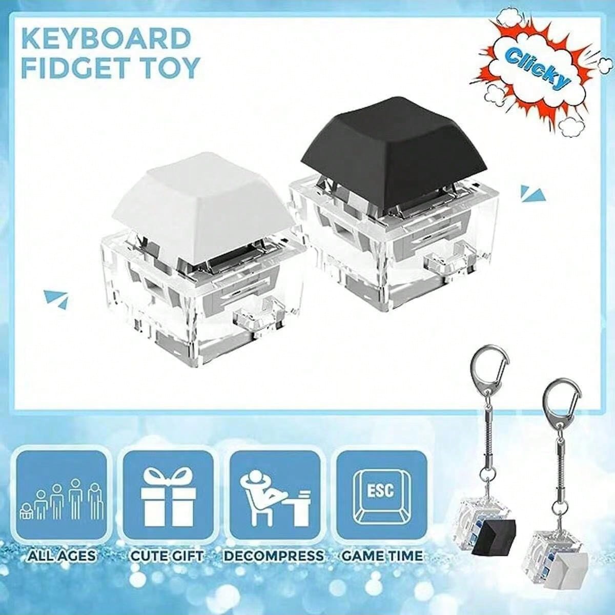 1pc Unisex Keyboard Shaped Stress Relief Toy Keychain, Press Type ...