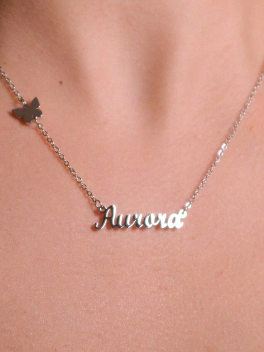 Silver Customized Name Necklace, Gift For Couples, Family, Christmas ...