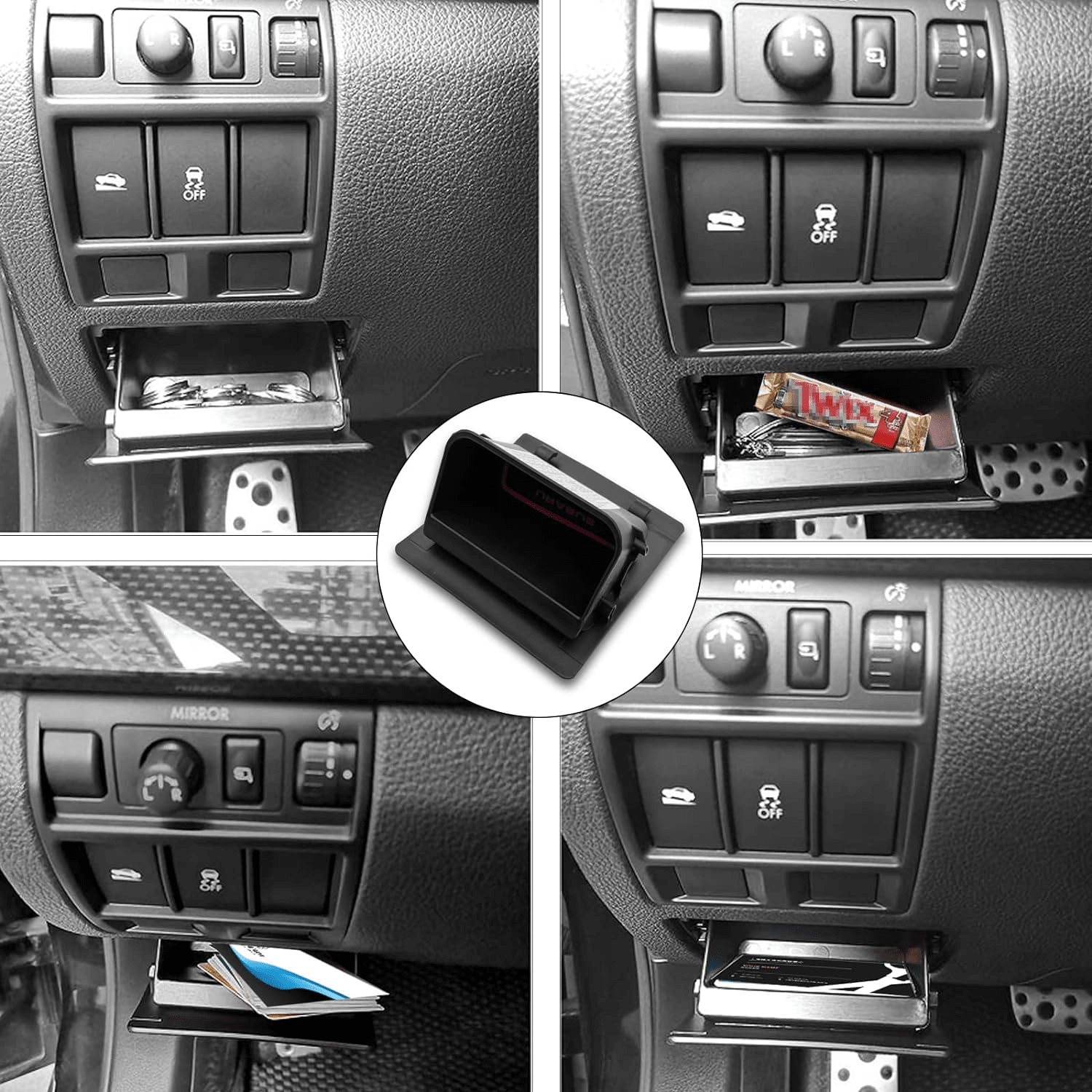 New Interior Inner ABS Black Fuse Box Coin Container Storage Dash Tray ...