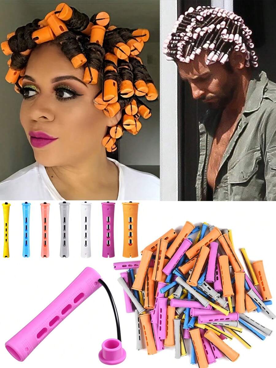 10 Pieces Hair Perm Rods Plastic Cold Wave Rods Hair Curling Roller ...