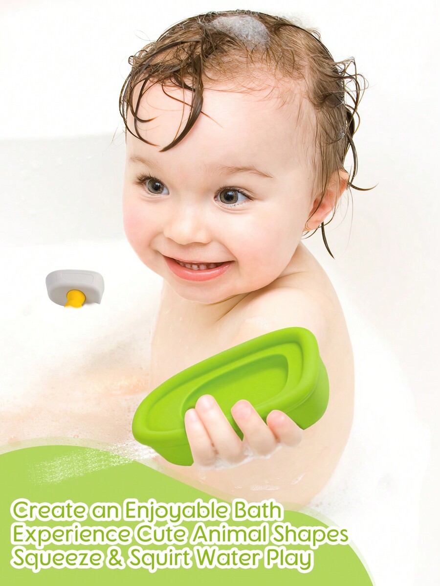Baby Bathing Toy Silicone Boat Shape Water Play Toy For Color ...