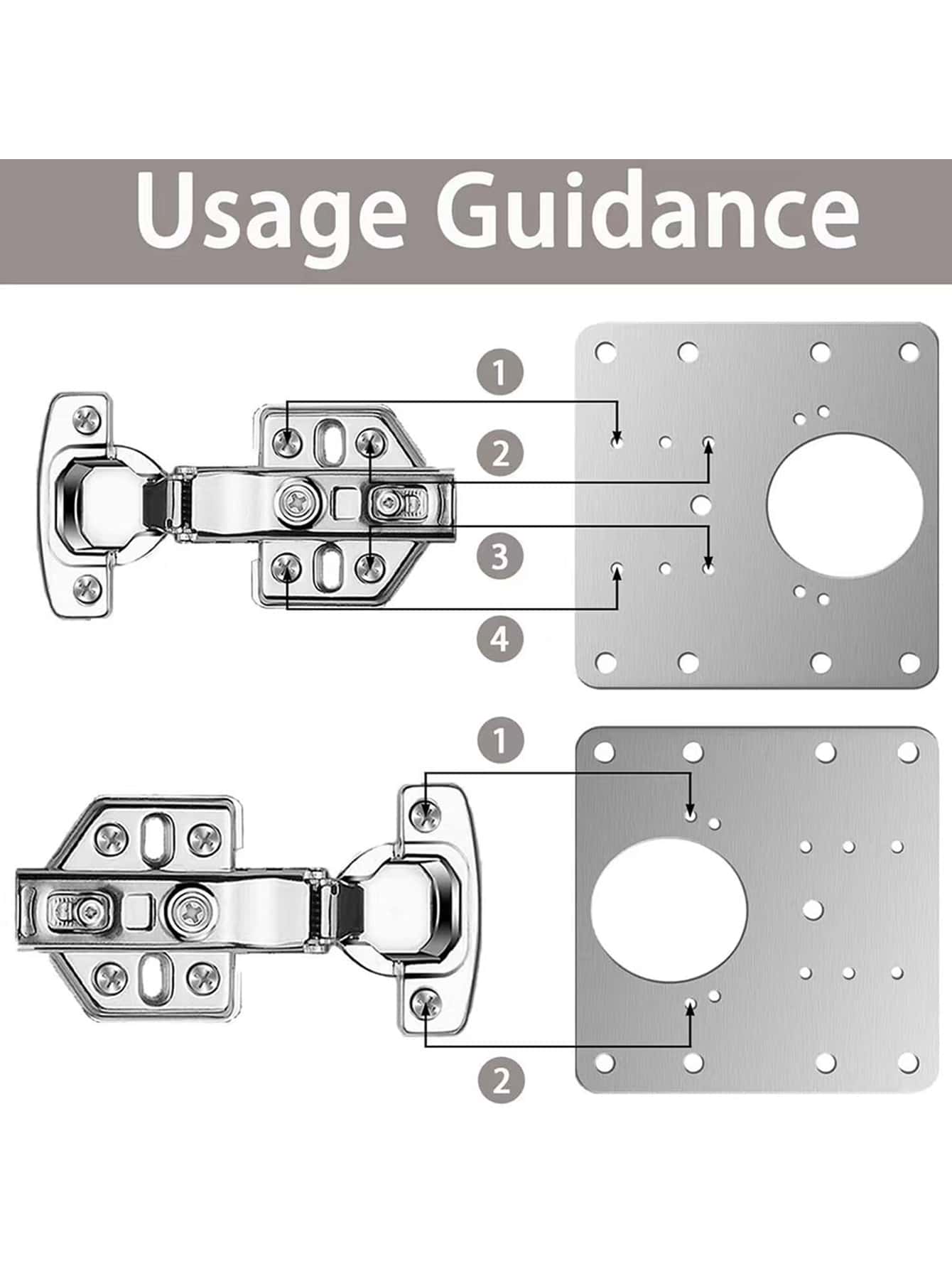 Stainless Steel Hinge Repair Plate Cabinet Door Hinge Fixed ...