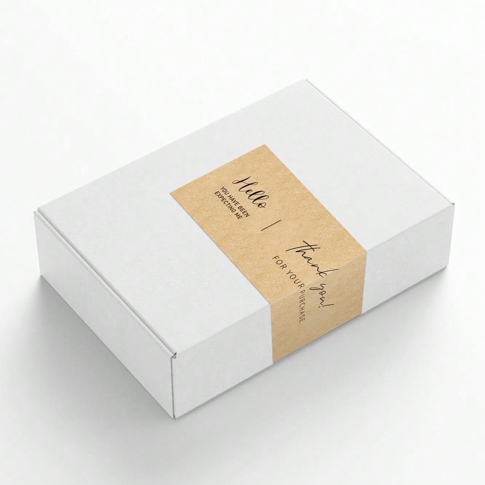 50 Pcs/Pack Kraft Paper Rectangular Sealing Stickers Gift Packaging Box ...