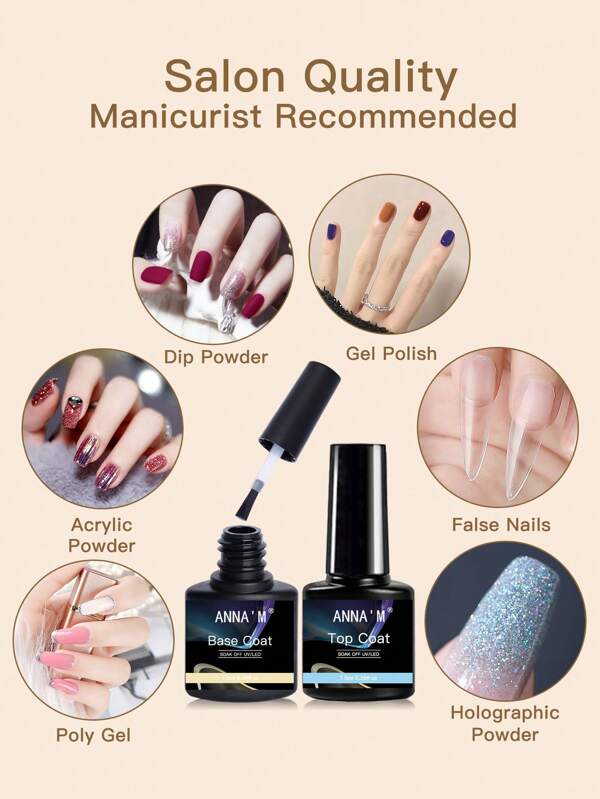 7.5ml Nail Drying Agent Nail Primer, And Matte Top Coat 2-Piece Set ...