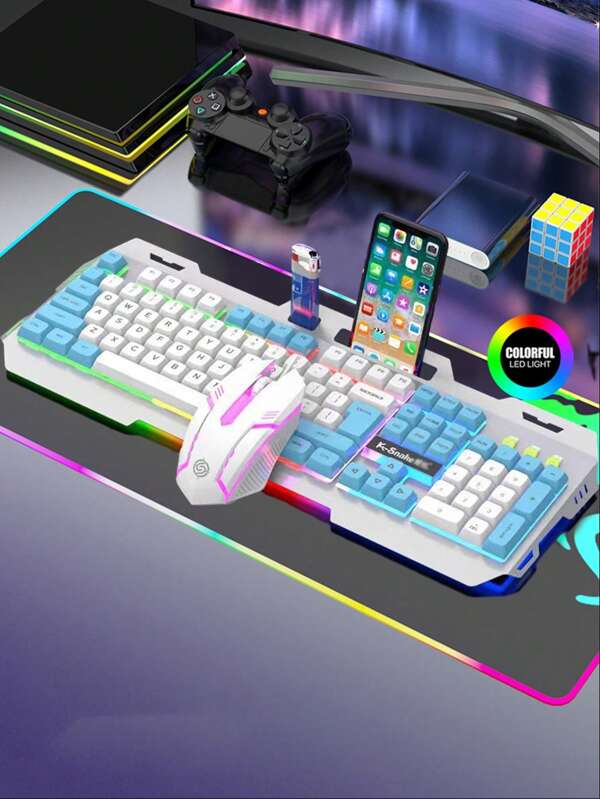 Cool Luminous Mechanical Keyboard And Mouse Set For Desktop Computer ...