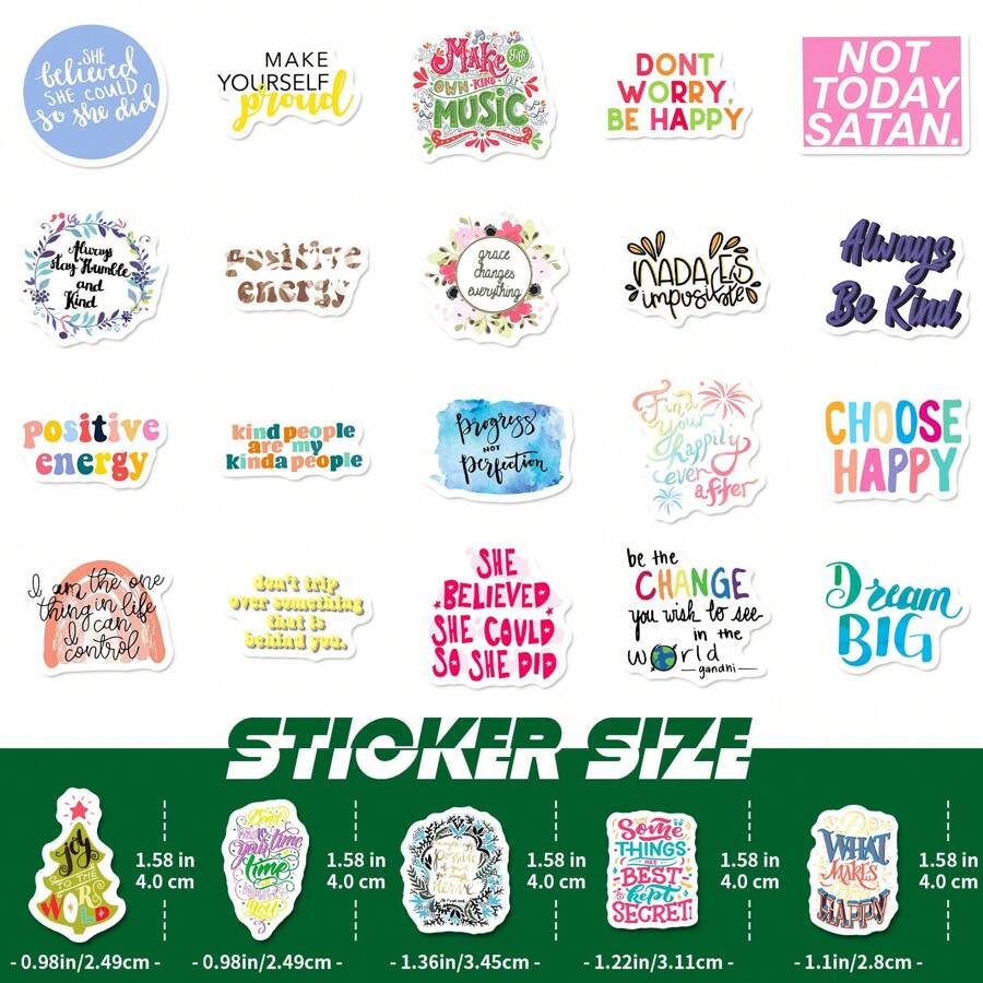 50PCS Motivational Sticker, Inspirational Words Stickers For Teens ...