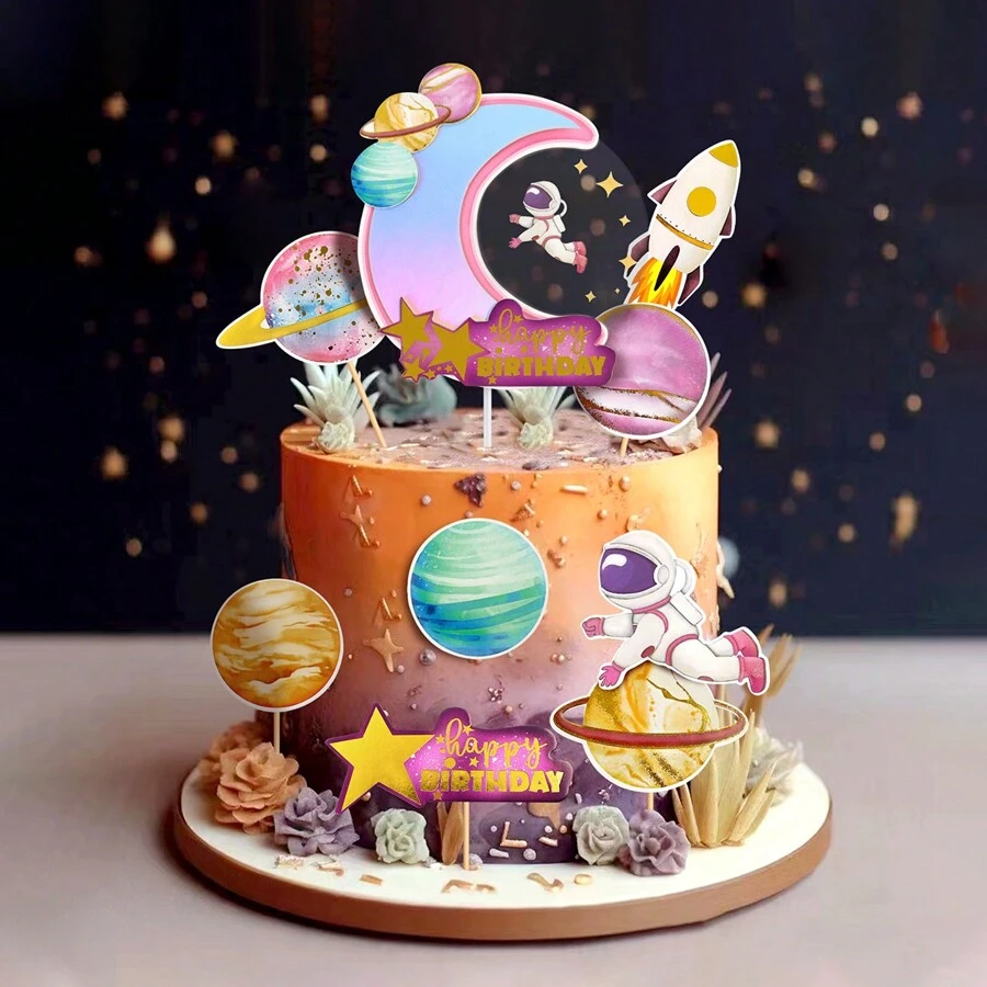 9pcs Creative Cake Toppers For Baking Cake Decoration | SHEIN Singapore