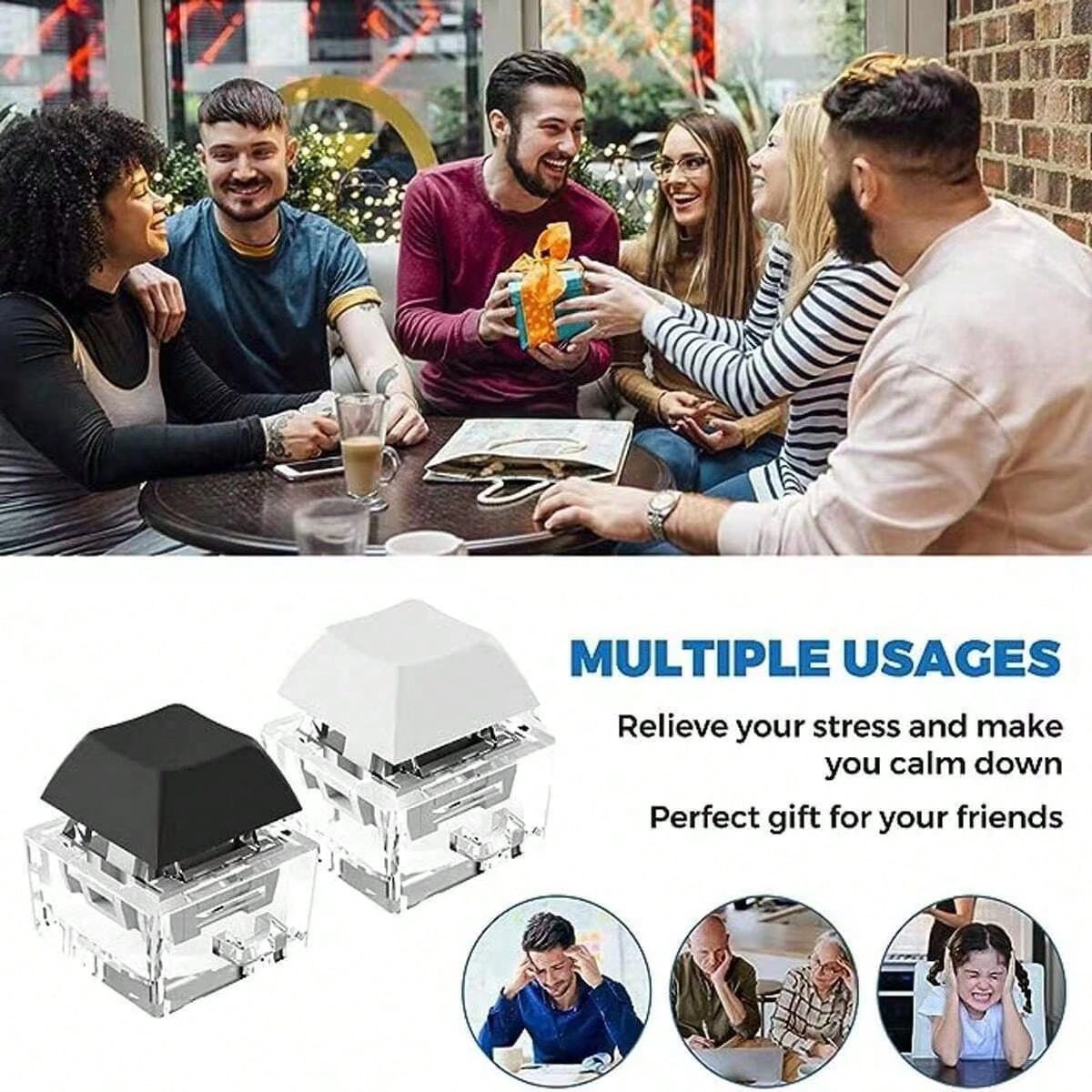 1pc Unisex Keyboard Shaped Stress Relief Toy Keychain, Press Type ...