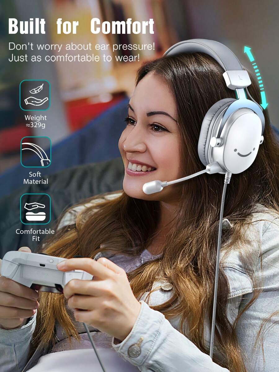 FIFINE PC Gaming Headset, USB Headset Met 7.1 Surround Sound ...