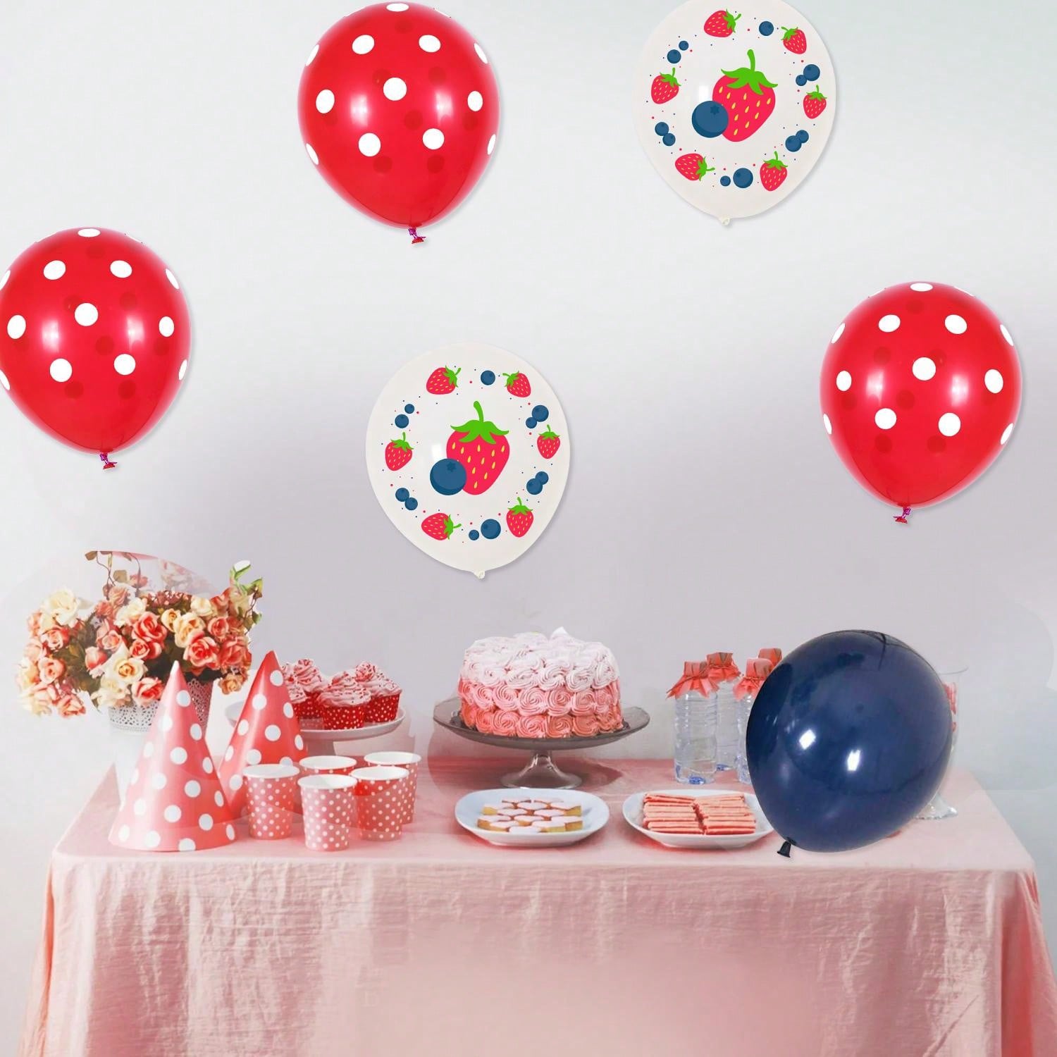 15Pcs Fruit Themed Party Decorations, Strawberry Blueberry Balloon ...