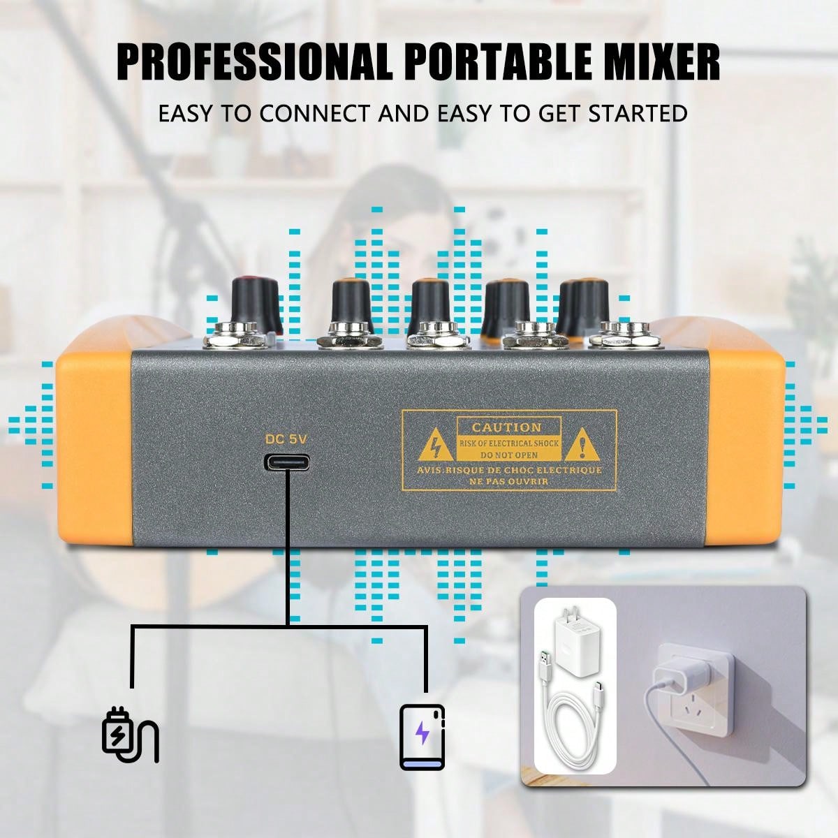 Kaschun 8-Channel Audio Mixer With Low Noise Stereo/Mono Switching For ...