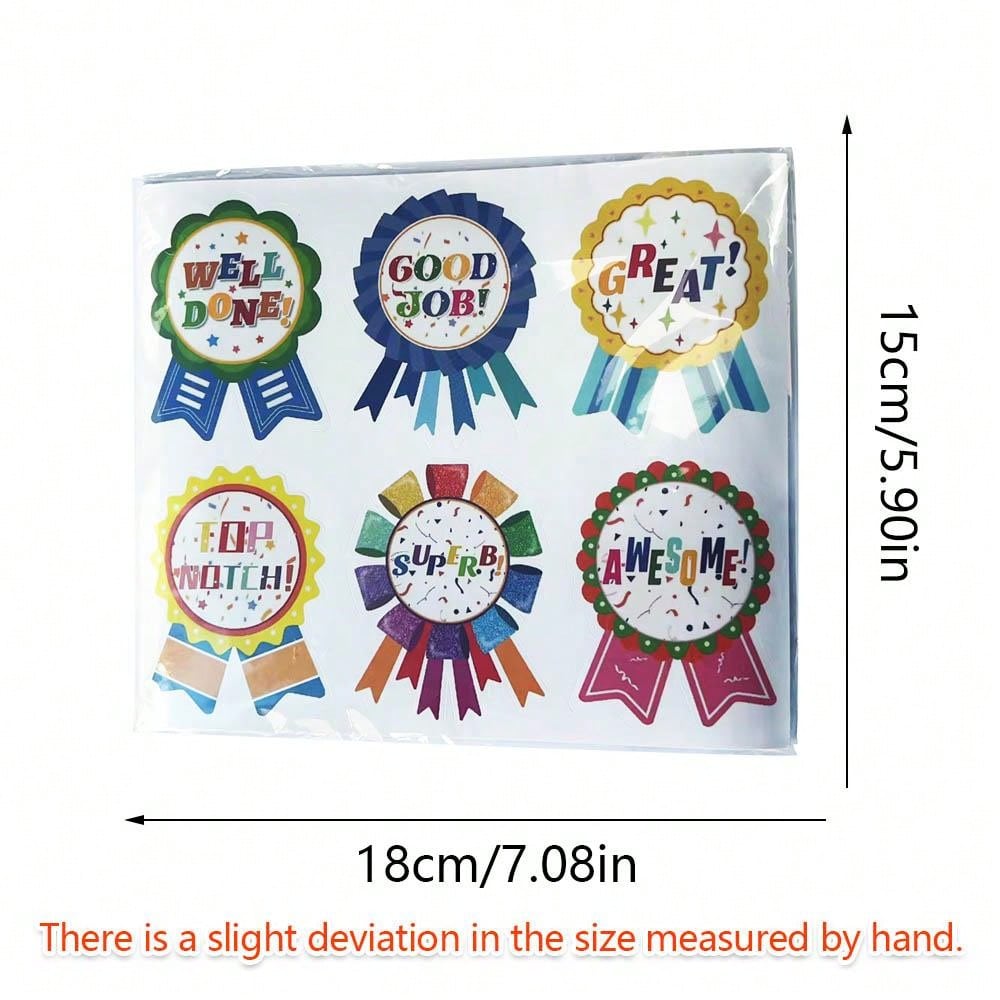 60pcs Student Excellent Achievement Award Medal Sticker Set, Including ...