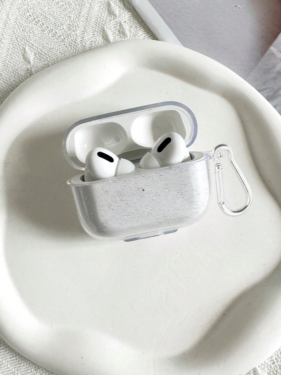 1pc Glitter Transparent AirPods Protective Case, Daily Casual Use for ...