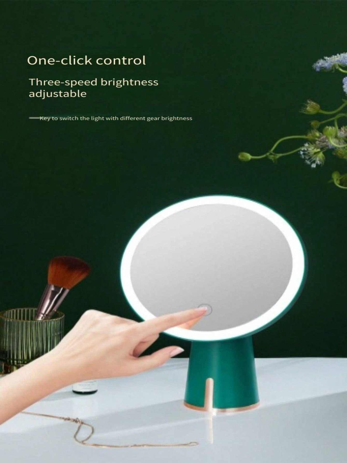 Luxury Style Tabletop Led Makeup Mirror, Desktop Vanity Mirror With ...