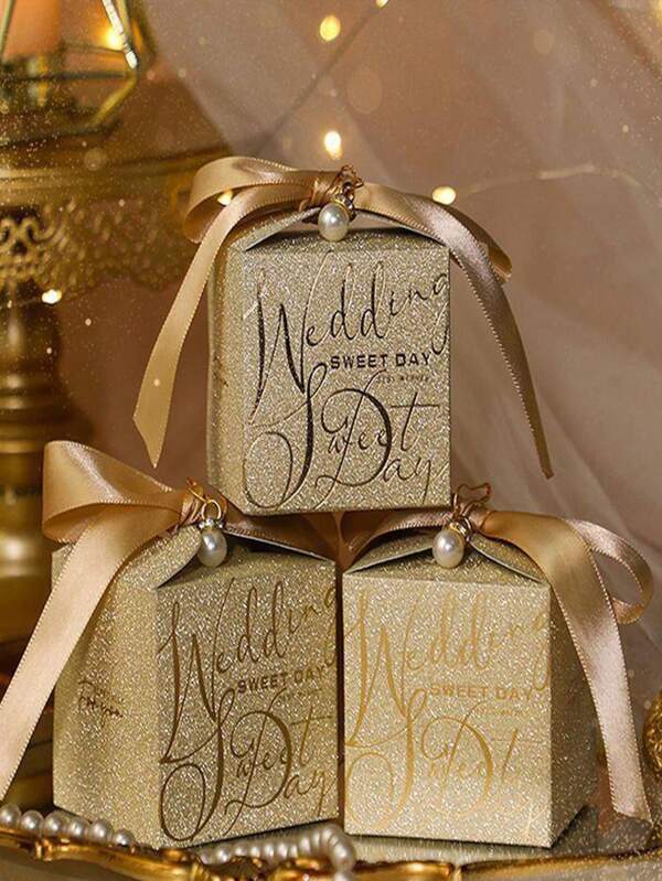 30pcs Gold Foil Ribbon Gift Box Packaging | SHEIN USA