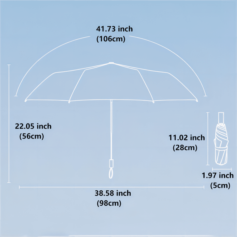 1pc Large 3-Folding Automatic Gradient Color Elegant Umbrella For Men ...