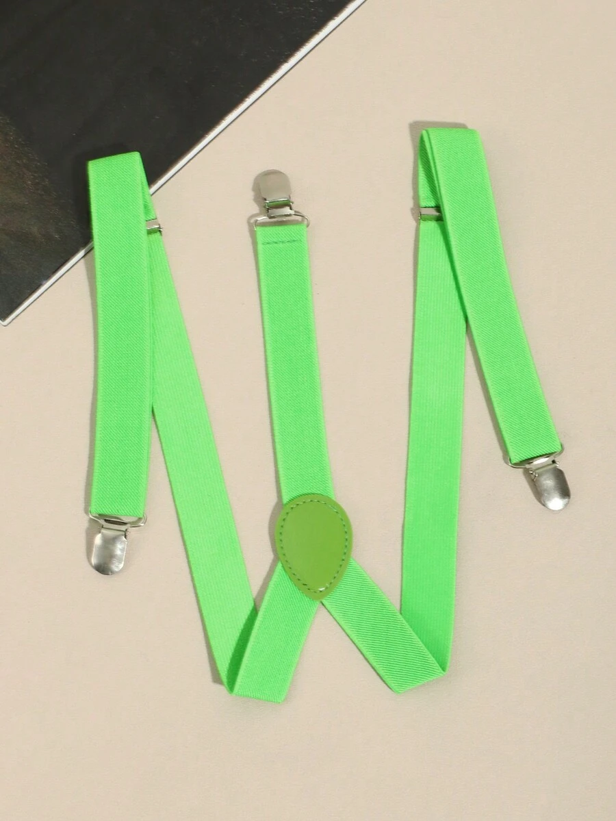 1pc Unisex Fashionable Green Elastic Y-Shaped Braces With College Style ...