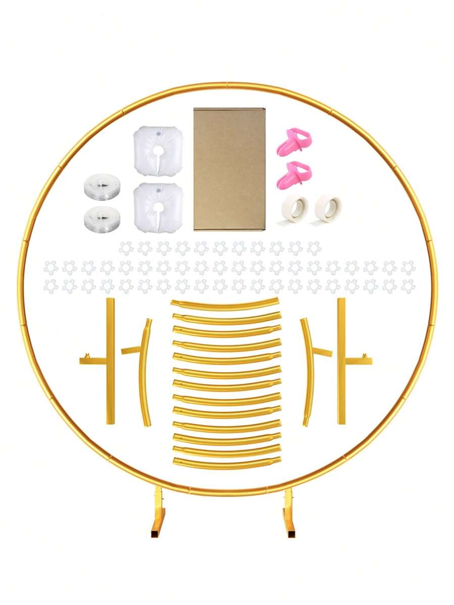 Round Backdrop Stand - Circle Backdrop Stand Gold Balloon Arch Frame ...