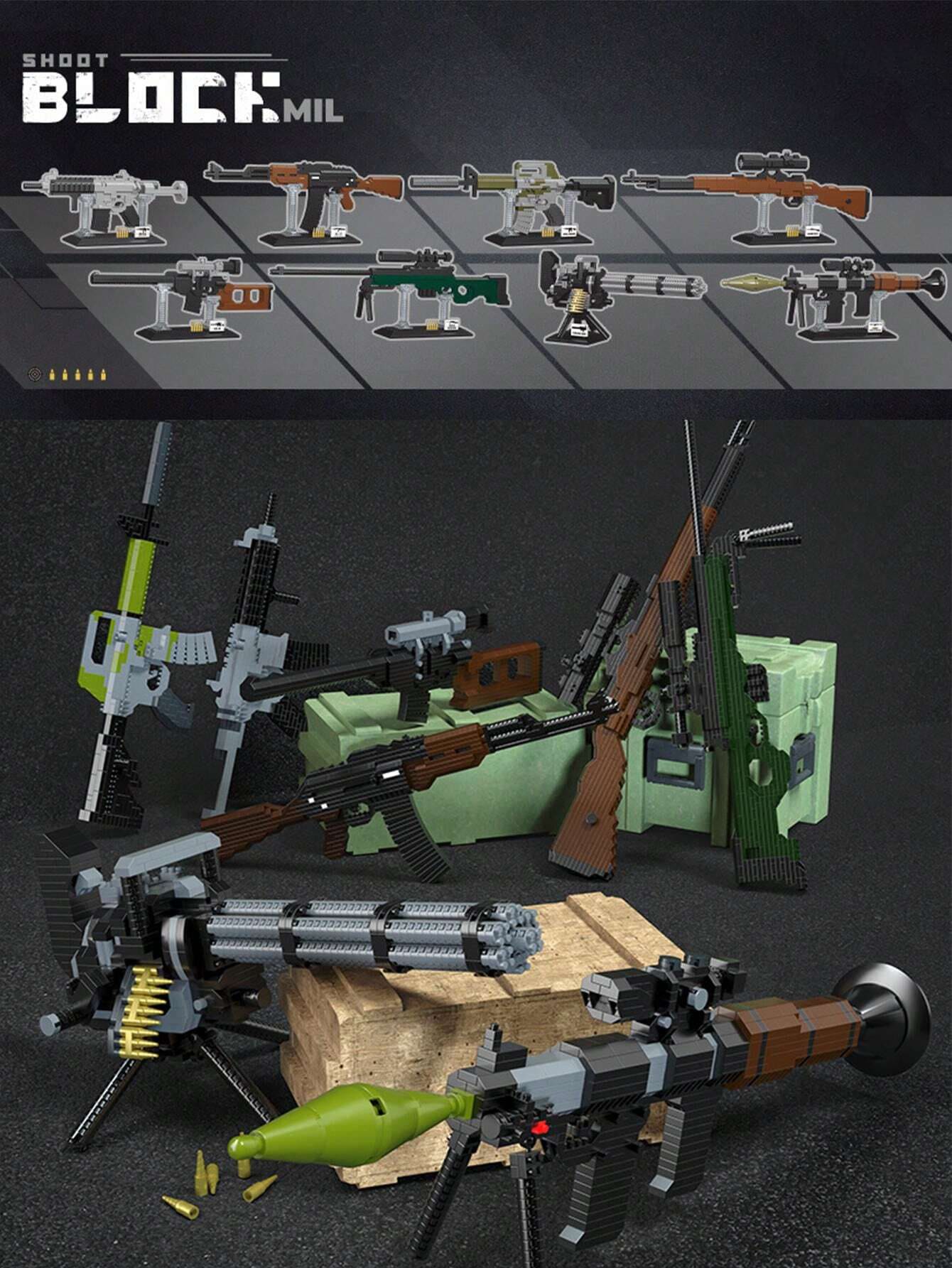 Series Building Block Toy Guns, Including Akm, Ak47, Kar98k, Vsk-94 ...