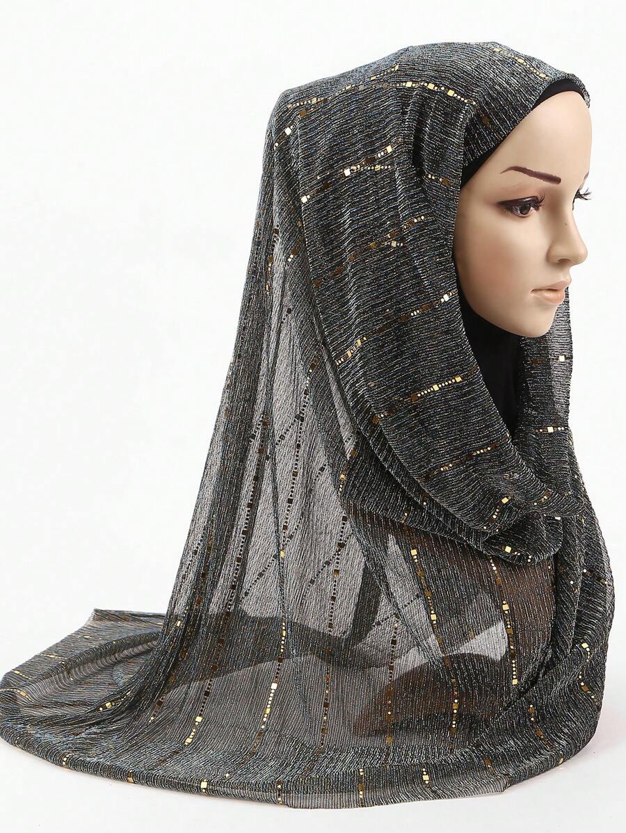 1pc Women's Spring Sparkly Mesh Decoration Headscarf For Festival And ...