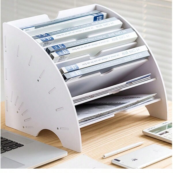 1pc Office Desk File Organizer Multiple Tiers Document Book Shelf ...