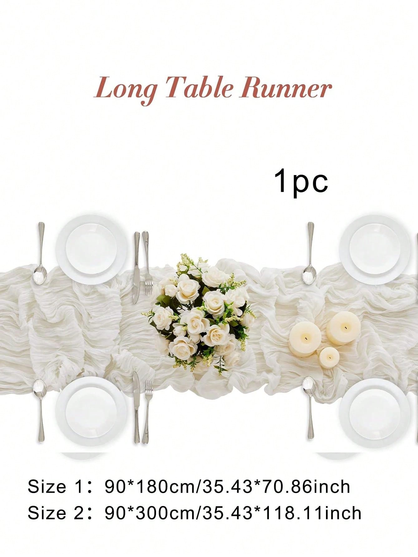 1pc Cheese Cloth Tablecloth With Pleats, For Wedding, Bridal, Baby ...