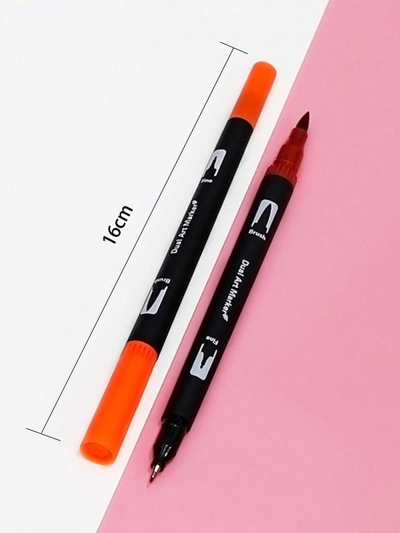 12/24/36/48/60/72/100 Colors Dual Tip Brush Marker Pen, Fine Line ...
