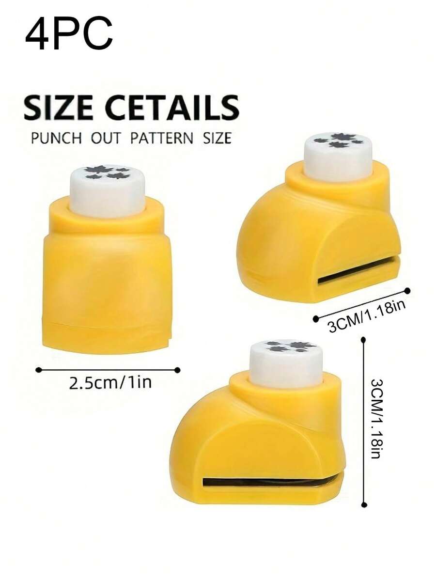 4pcs Craft Hole Punch Shape Set, Small Paper Punching Machine, DIY ...