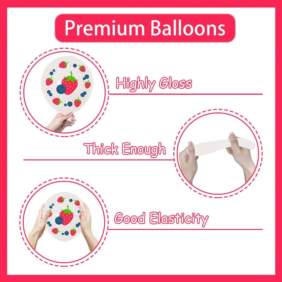 15Pcs Fruit Themed Party Decorations, Strawberry Blueberry Balloon ...