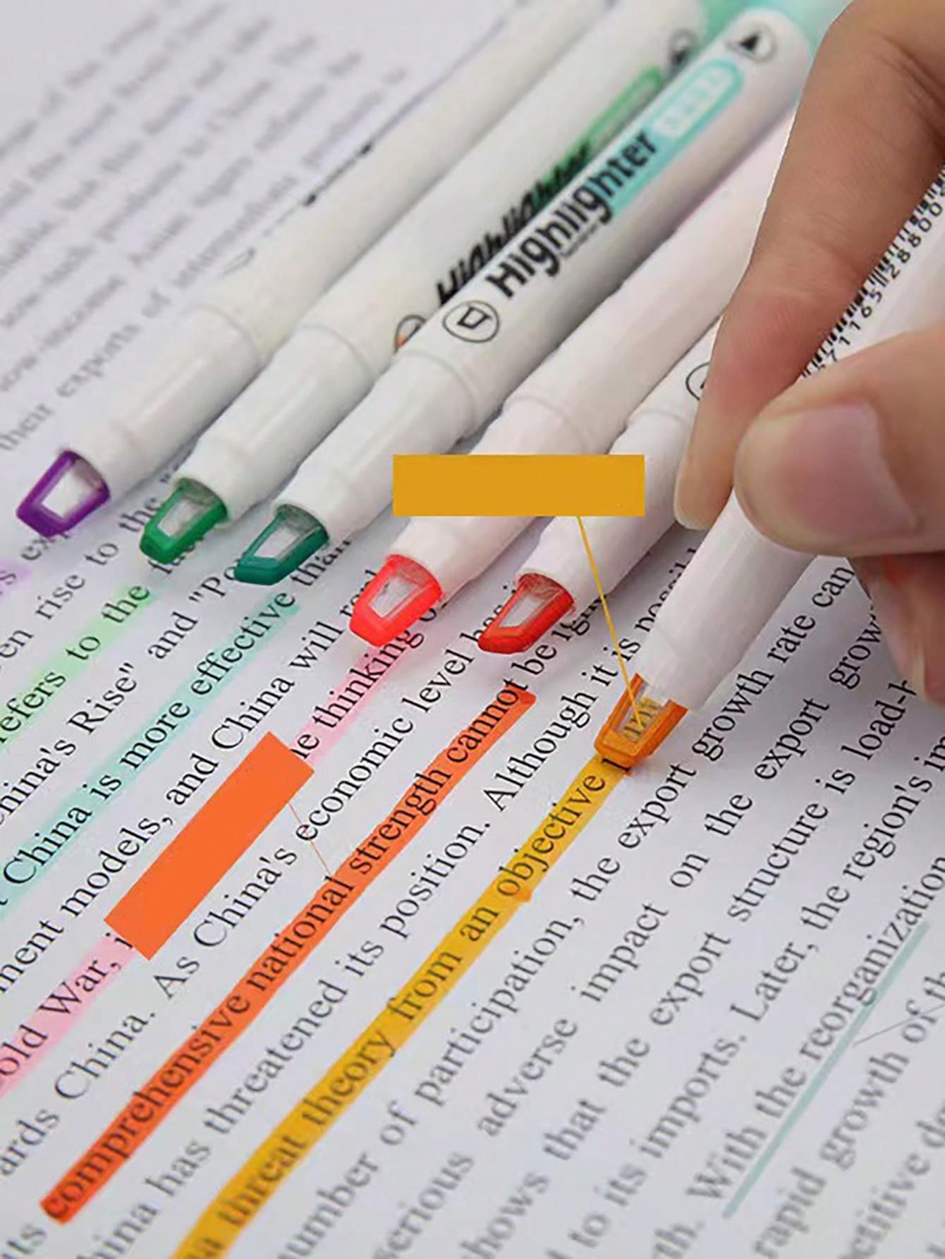 6pcs Dual Tip Highlighter & Watercolor Marker Sponge Pen Caps With See ...