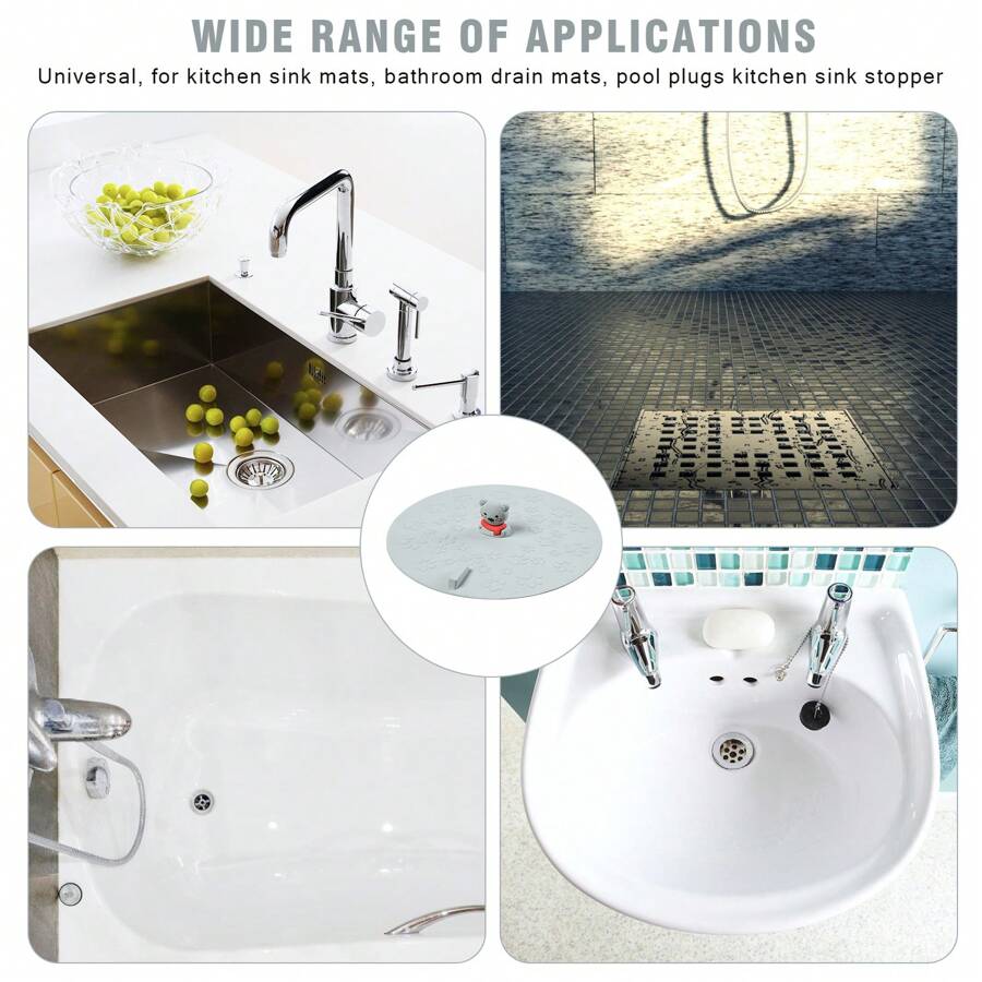 Bath Tub Drain Plug, 5.9 Inch Cute Tub Stopper Silicone Drain Protector ...