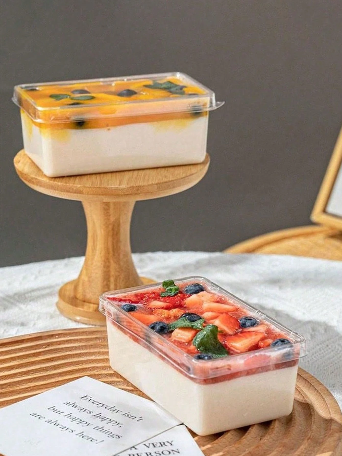 10pcs Disposable Transparent Square Mousse Tiramisu Boxes For Cakes ...