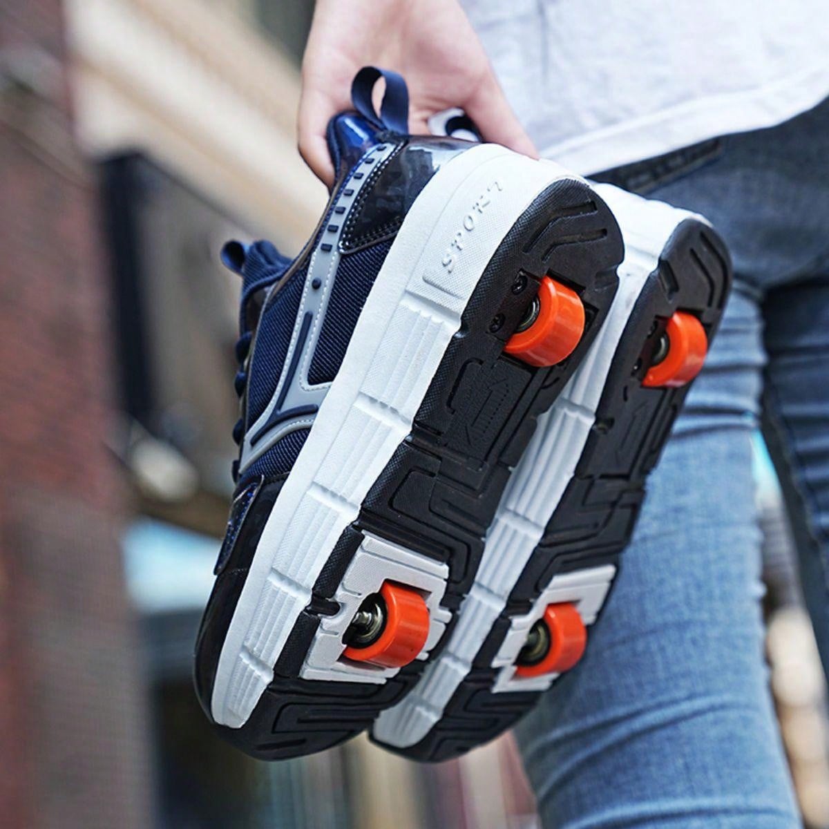 Men'S Two-Wheeled Lace-Up Walking Sports Roller Skates, Inline Skates ...