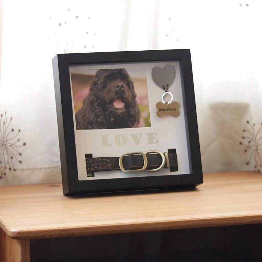 Pet Memorial Shadow Box Frame - Dog Sympathy Gift Keepsake With Collar ...