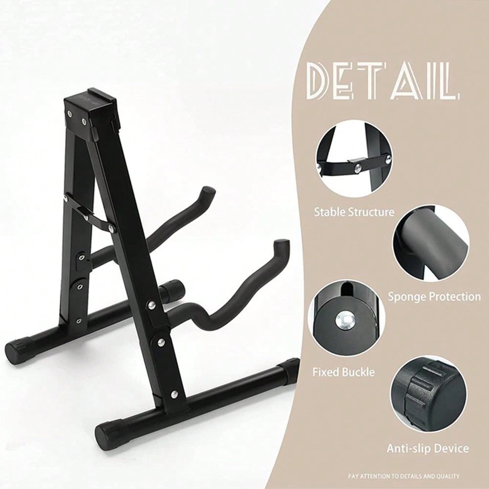 Metal Guitar Stand, Folding Acoustic Guitar Stand, A-Frame Vertical ...