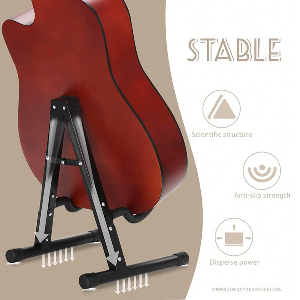 Metal Guitar Stand, Folding Acoustic Guitar Stand, A-Frame Vertical ...