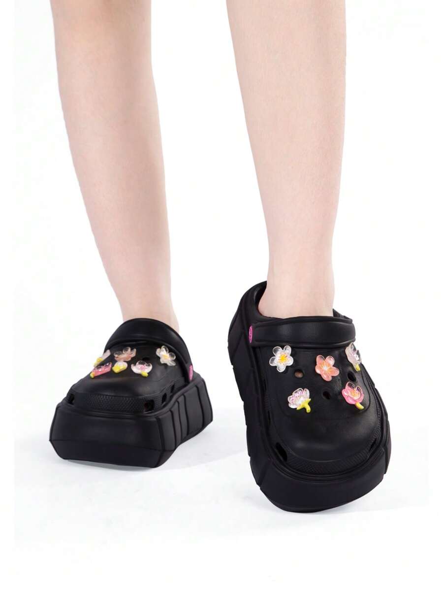 Sandalia Chancla mujer con plataforma alta diseño pines | Mode de Mujer ...