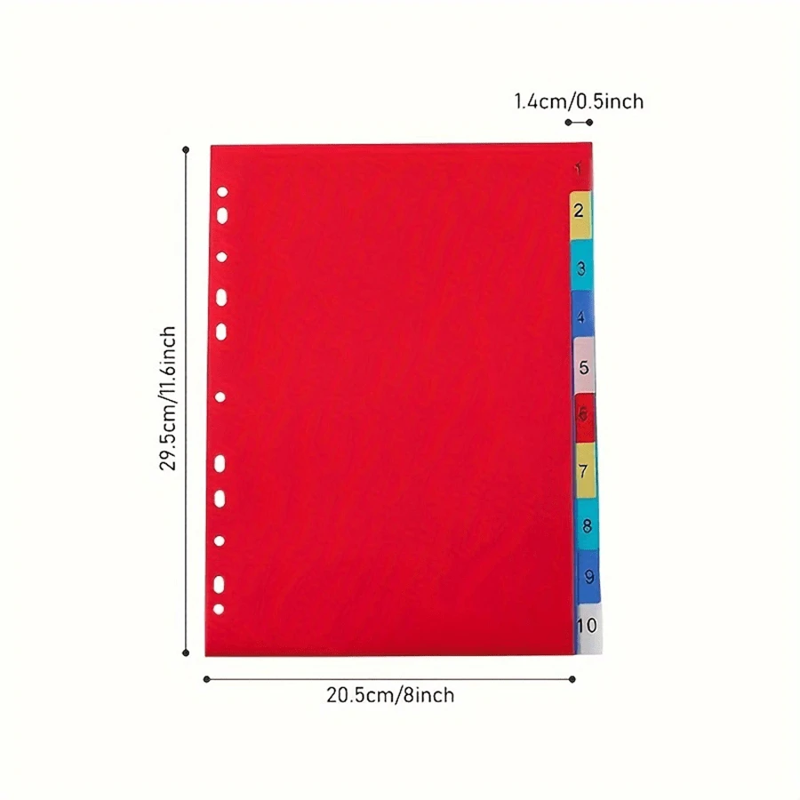 10 Sheets A4 Multi-Color Numbered Dividers & Digit Divider Pages ...