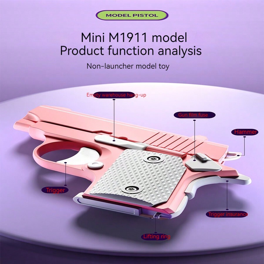 1pc Office Decompression Toy M1911 Pistol In Pink, Internet Celebrity ...