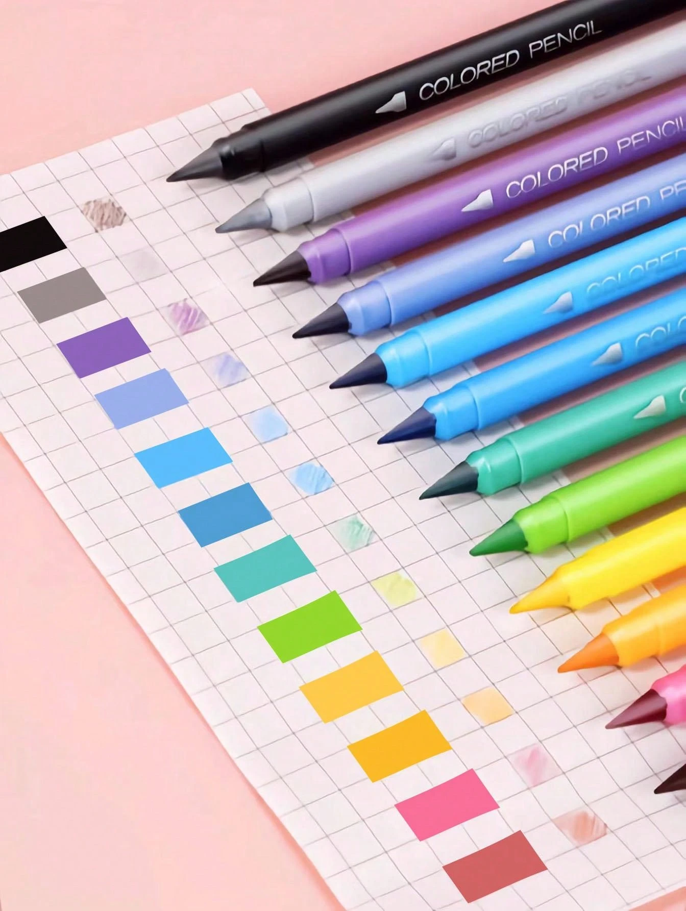 12pcs Colorful Erasable Pencil Set, Durable Writing Triangle Pencil Rod ...