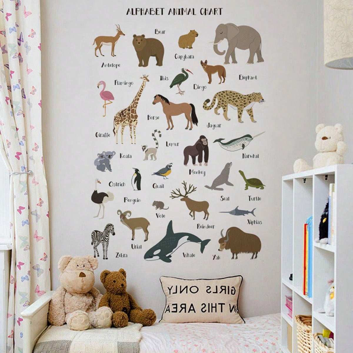 Animal Wall Stickers Baby Room Wall Decals Peel And Stick Early ...