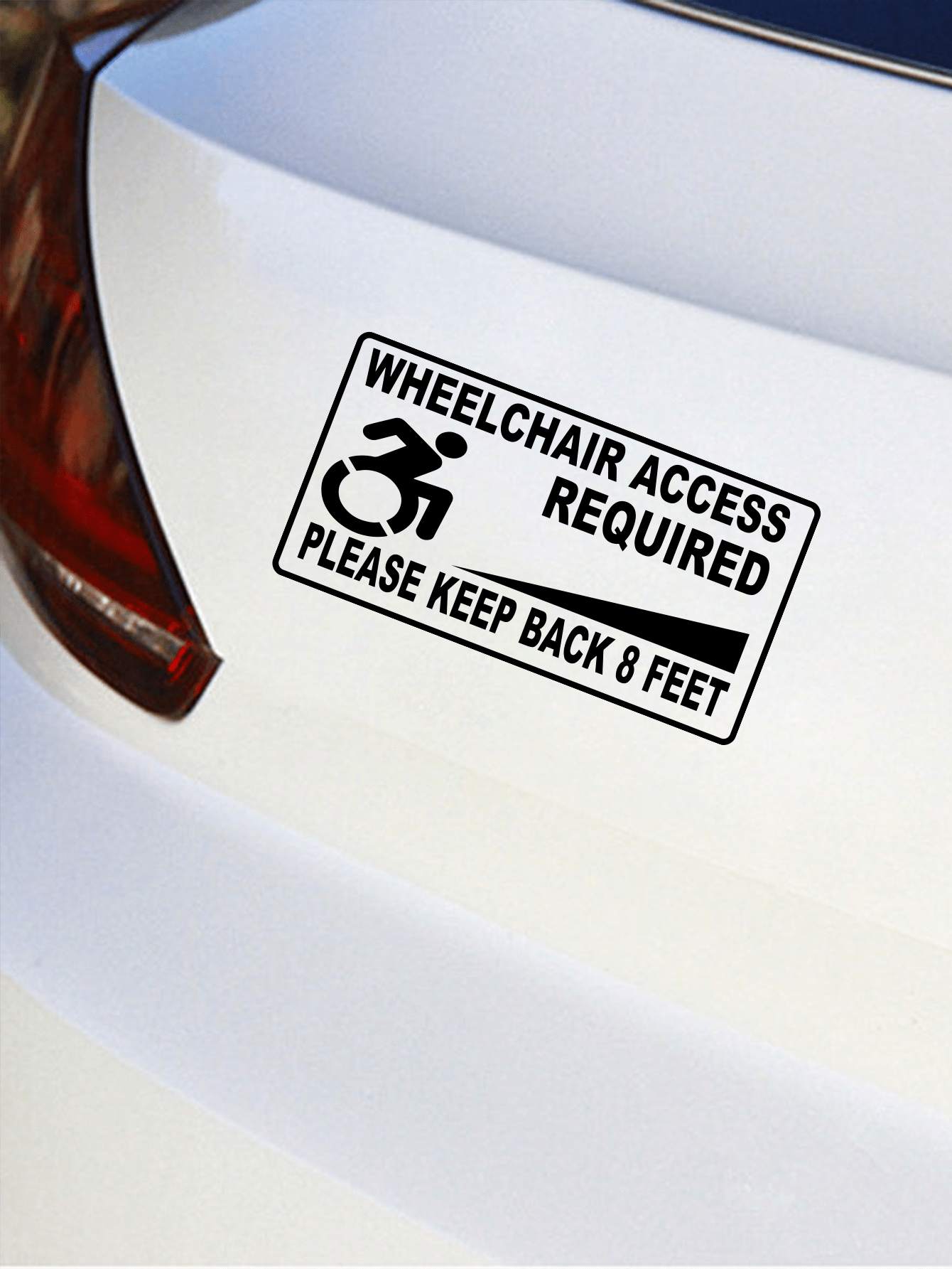 Wheelchair ACCESS Ramp REQUIRED Vinyl Sticker 8 Feet Handicap Van ...