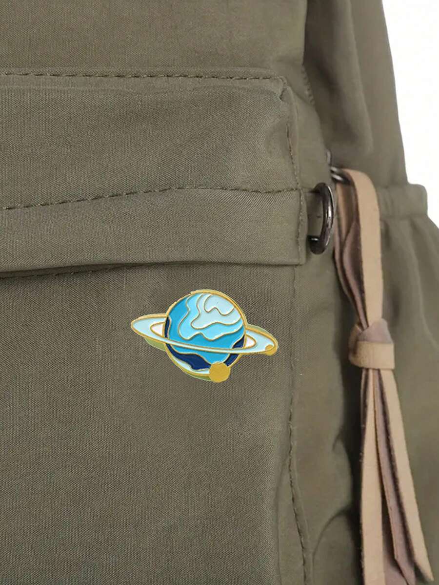 Creative Space Alloy Brooch Exquisite Pink Star Planet Enamel Badge Y2K ...