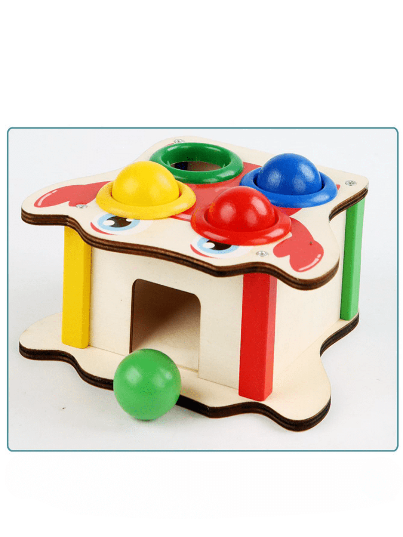 Wooden Hammering And Matching Ball Table, Color Matching Toy For ...