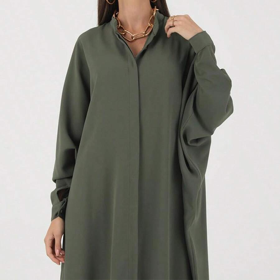 1 Set Batwing Cloak And Chiffon Scarf, Women's Solid Color Bat Sleeve ...