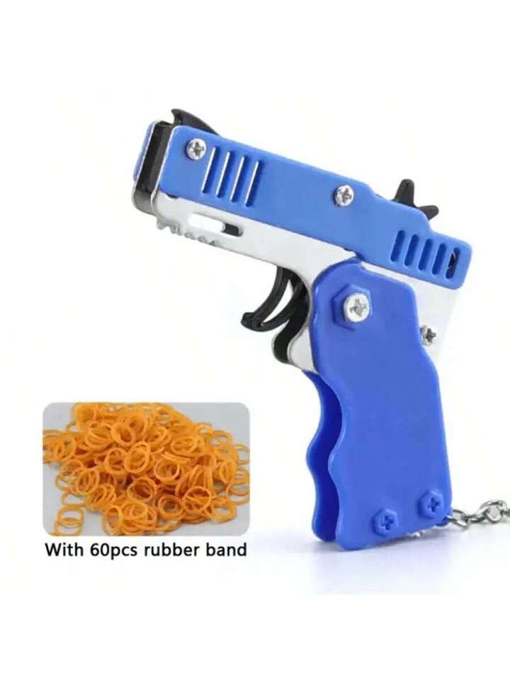 Rubber Band Gun Toy, Mini Metal Folding Rubber Band Launcher With ...