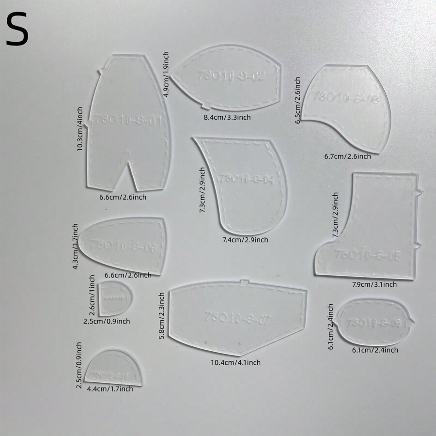 10pcs/Set Creative Memory Bear Shaped Sewing Template & Ruler Sticker ...