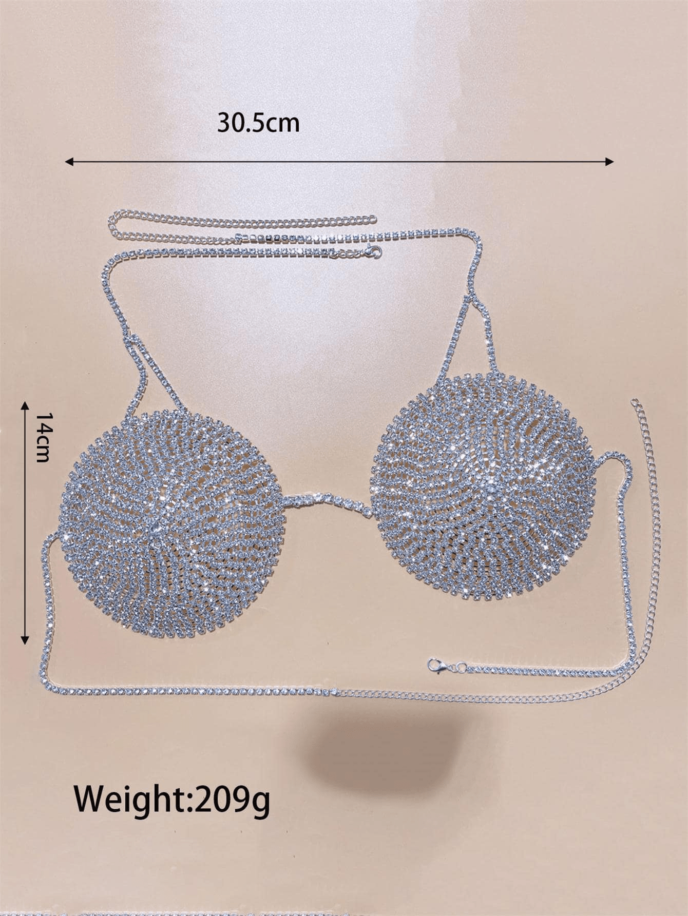 Rhinestone Decor Large Circular Bust Chain | SHEIN UK